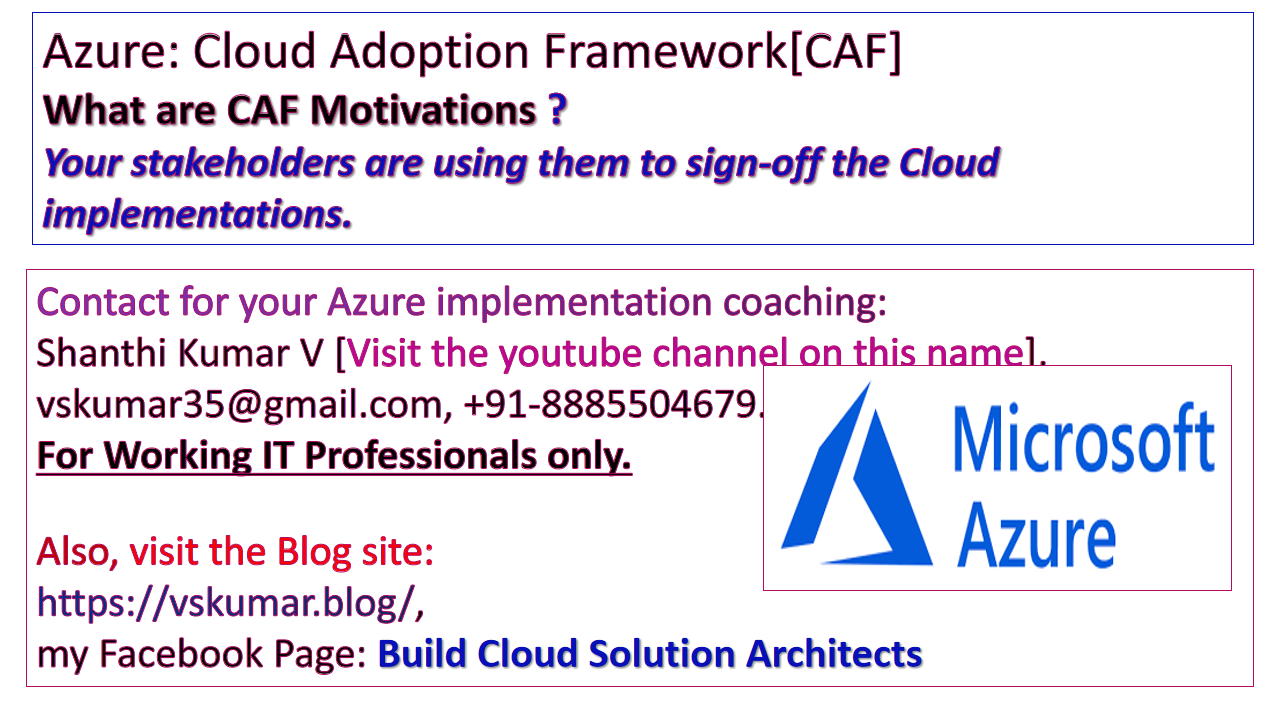 3. Azure: What are Motivations in CAF and how the stakeholder use them ...
